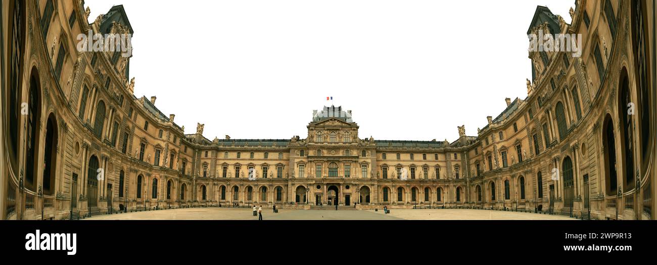 extra wide angle panoramic. museums and a historic monument in Paris ...
