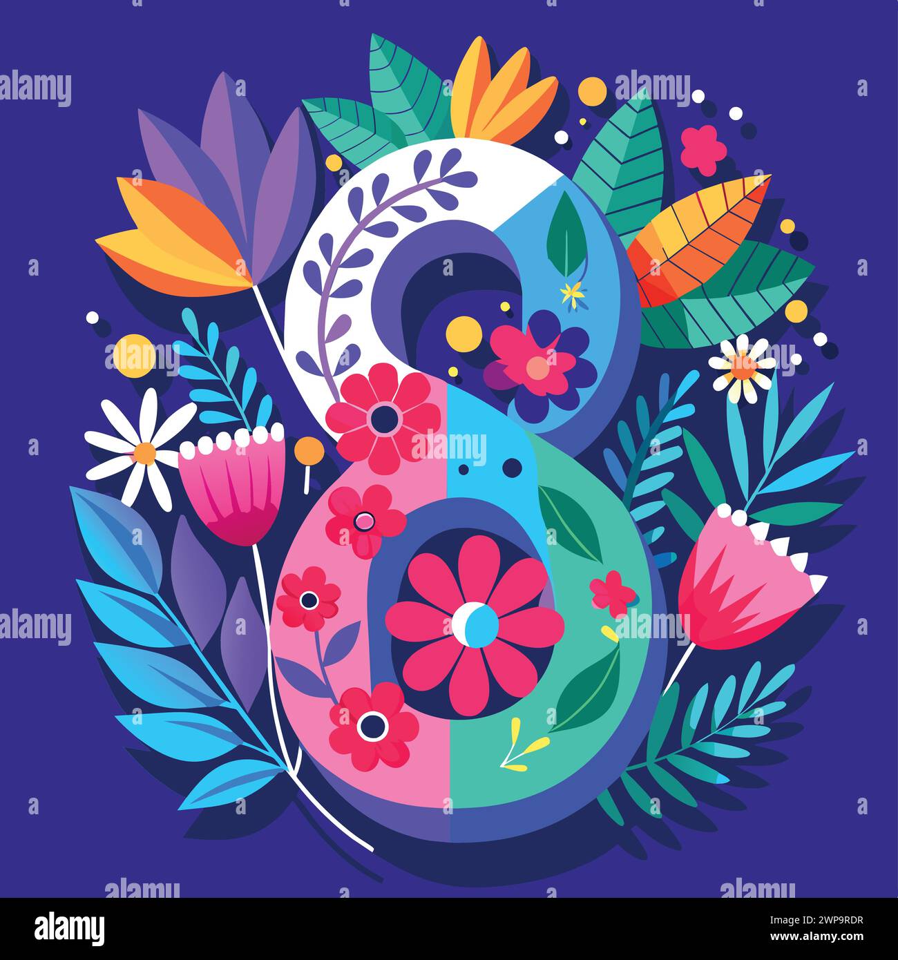 International Women's Day, 8 march flower Stock Vector Image & Art - Alamy