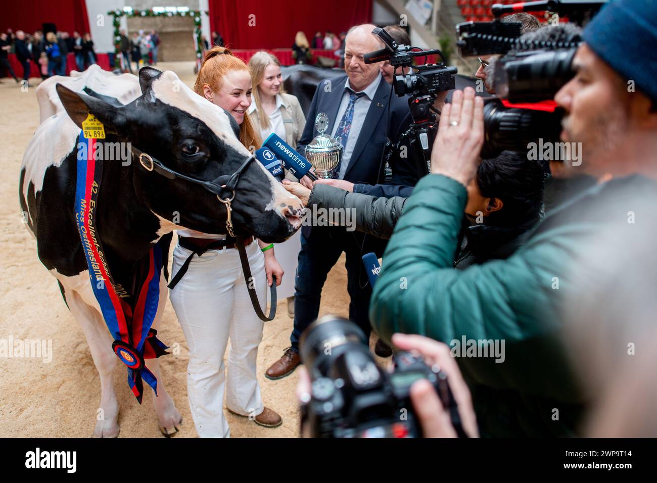 Leer, Germany. 06th Mar, 2024. Anna Hobbie, cattle breeder from ...