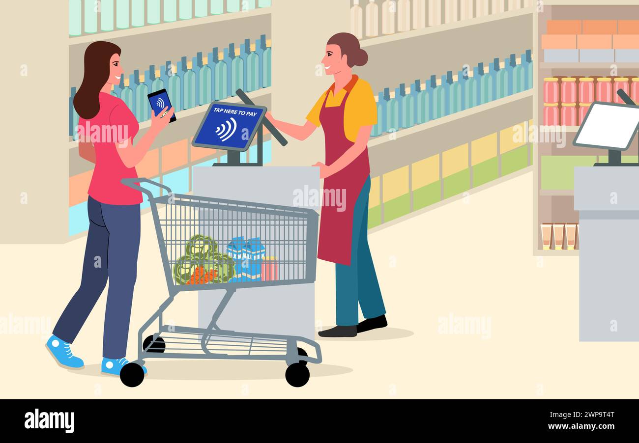 Shopping in digital age Stock Vector Images - Alamy