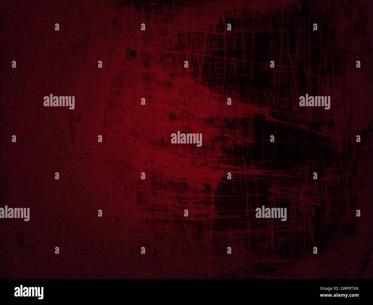 red background with black uneven spots and vignetting. Blood red color ...