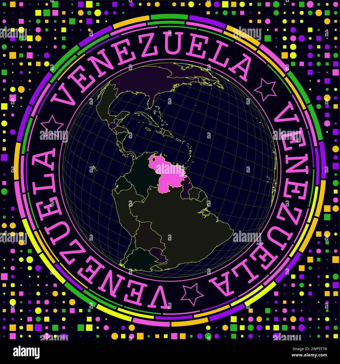 Venezuela map satellite geography hi-res stock photography and images ...