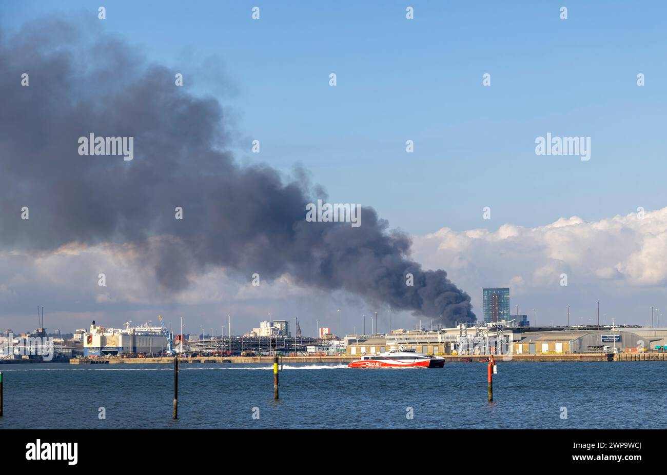 St Marys Fire over Southampton Stock Photo - Alamy