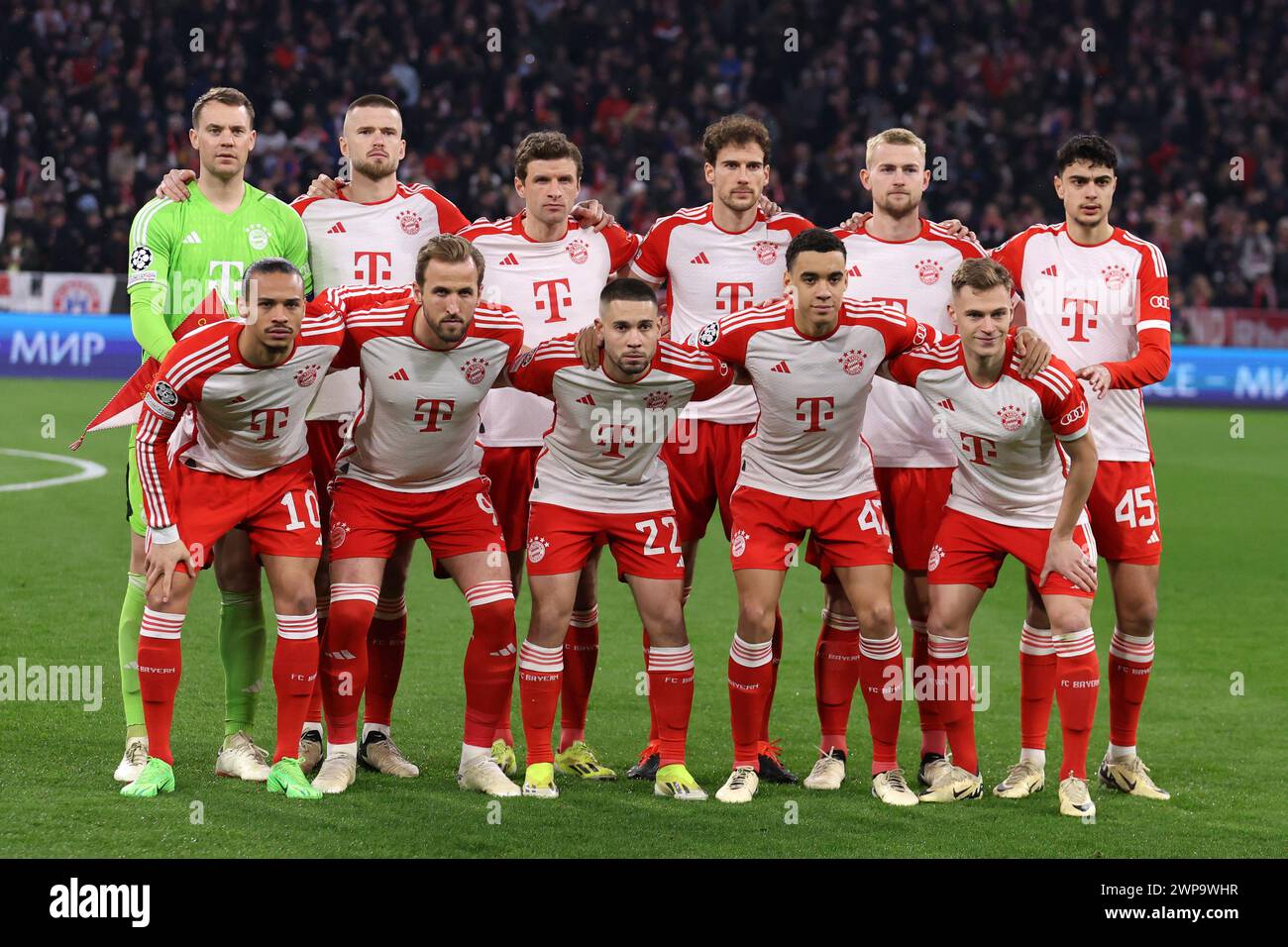 Munchen, Germany. 05th Mar, 2024. Players of FC Bayern Munich pose for ...