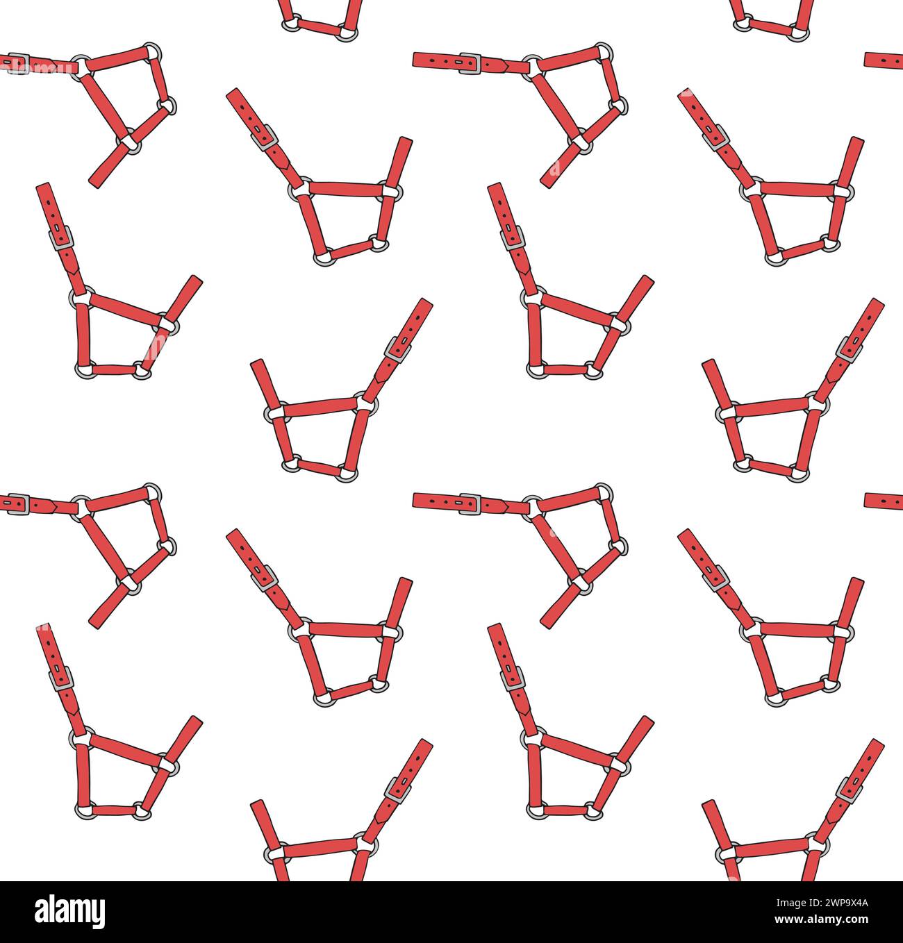 Vector seamless pattern of hand drawn horse halter Stock Vector Image ...