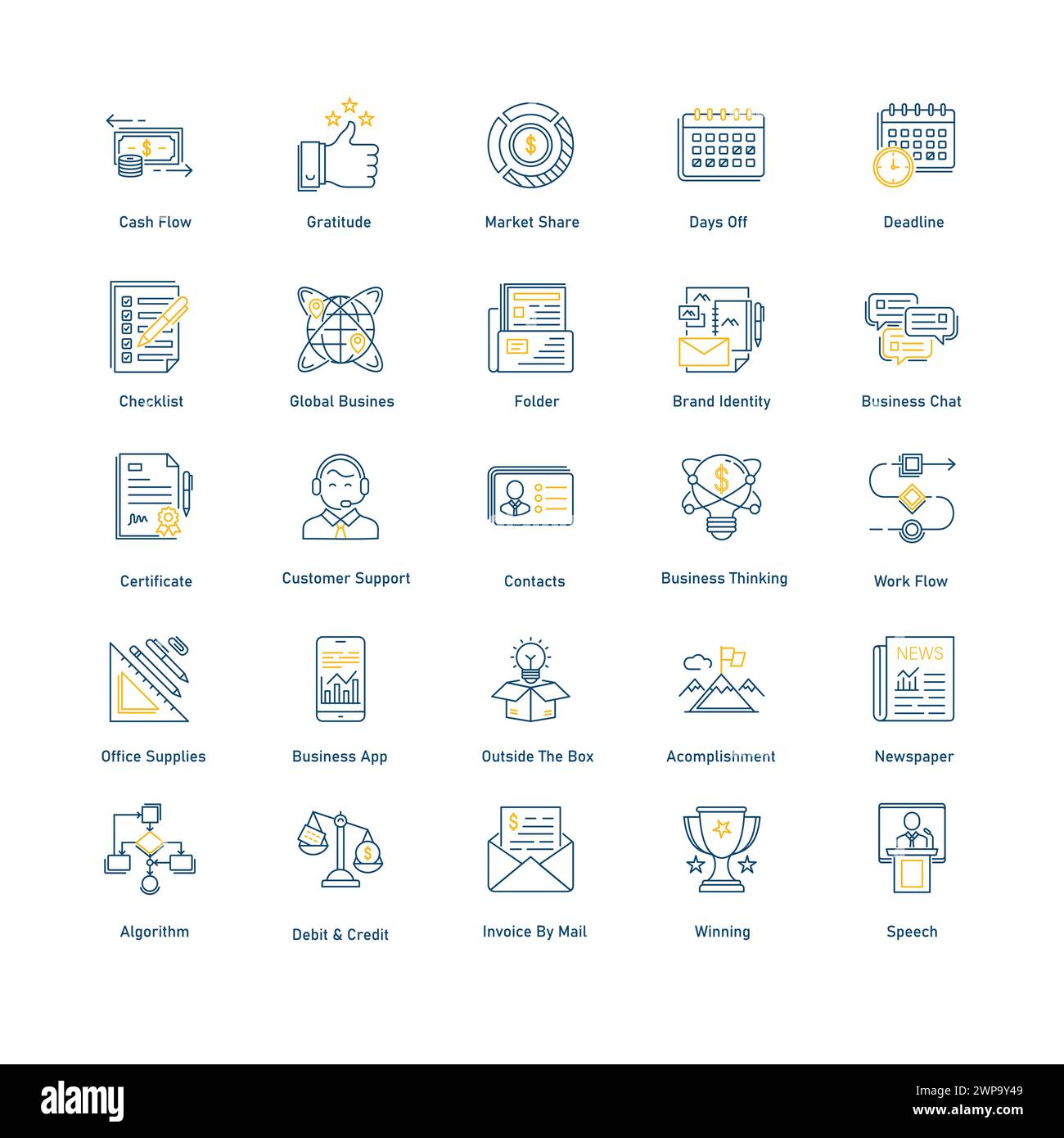 Financial icons pack hi-res stock photography and images - Alamy