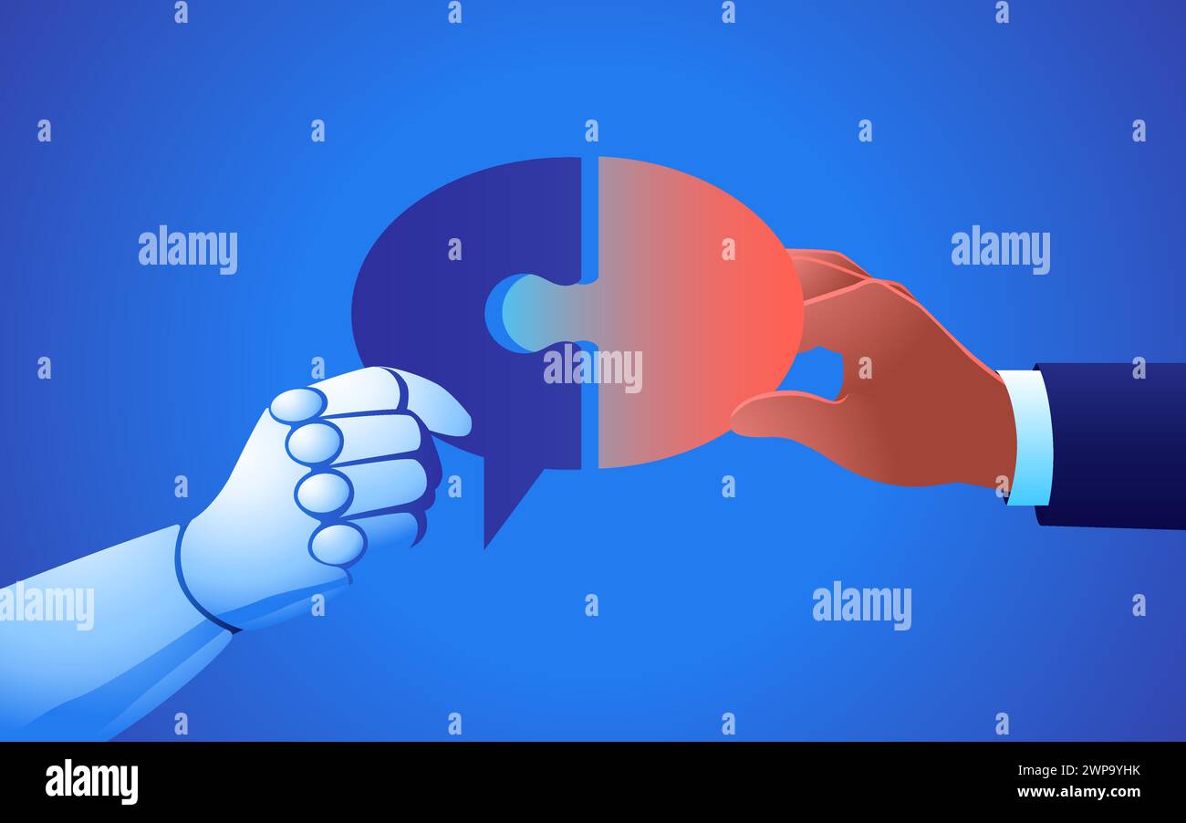 Human robot interaction vector vectors hi-res stock photography and ...