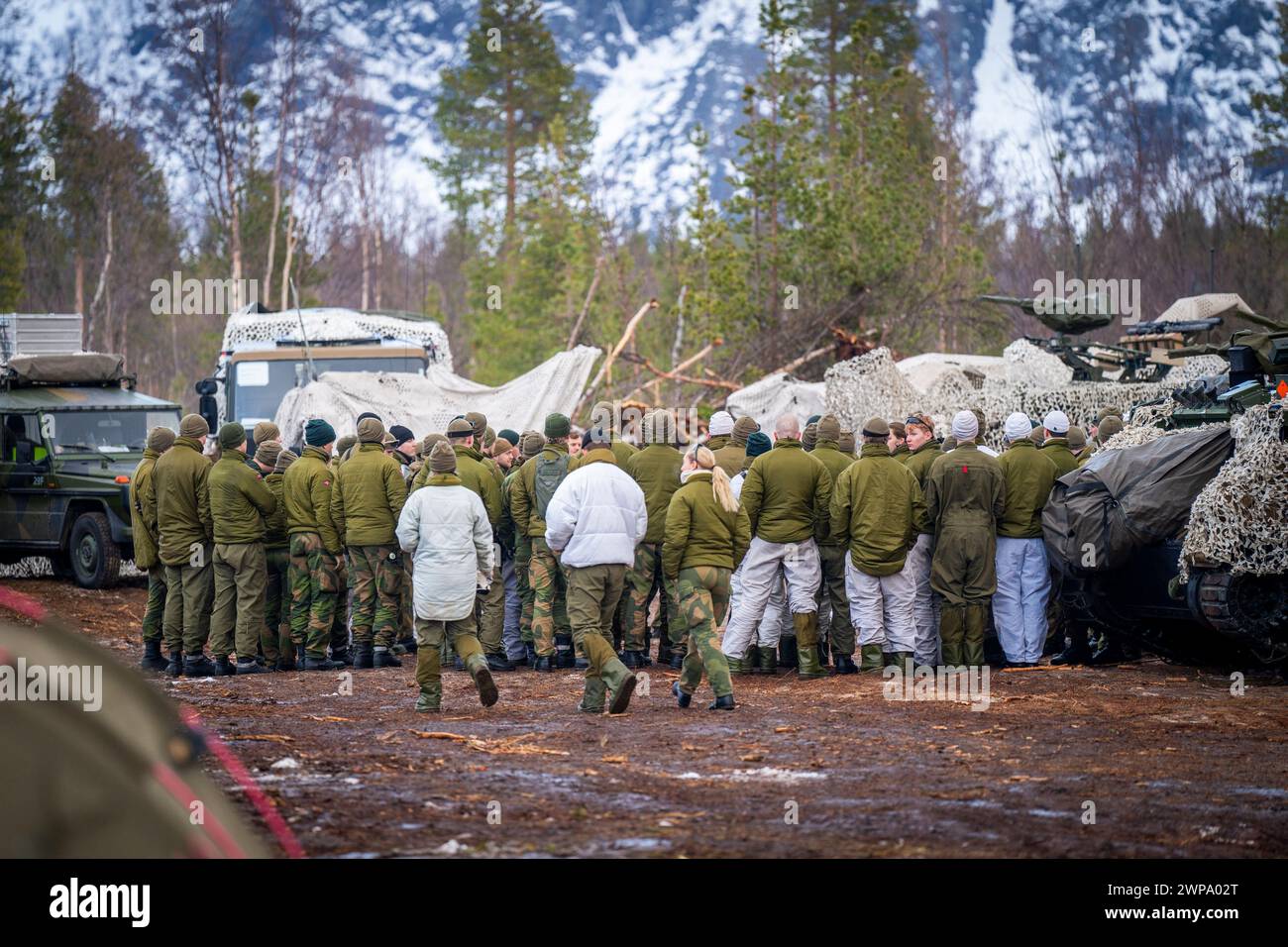 Alta 20240306.Norwegian soldiers get ready to take part in the military ...