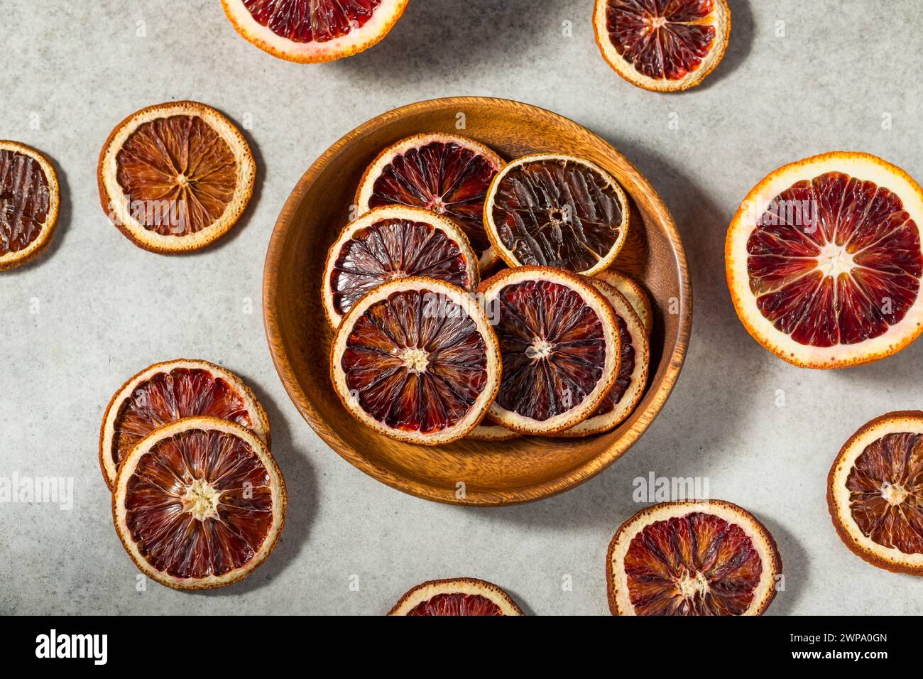 Dry Dehydrated Blood Oranges in a Bowl Stock Photo - Alamy