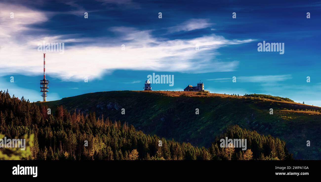 Panorama From The Feldberg Summit With Weather Station And Transmission ...