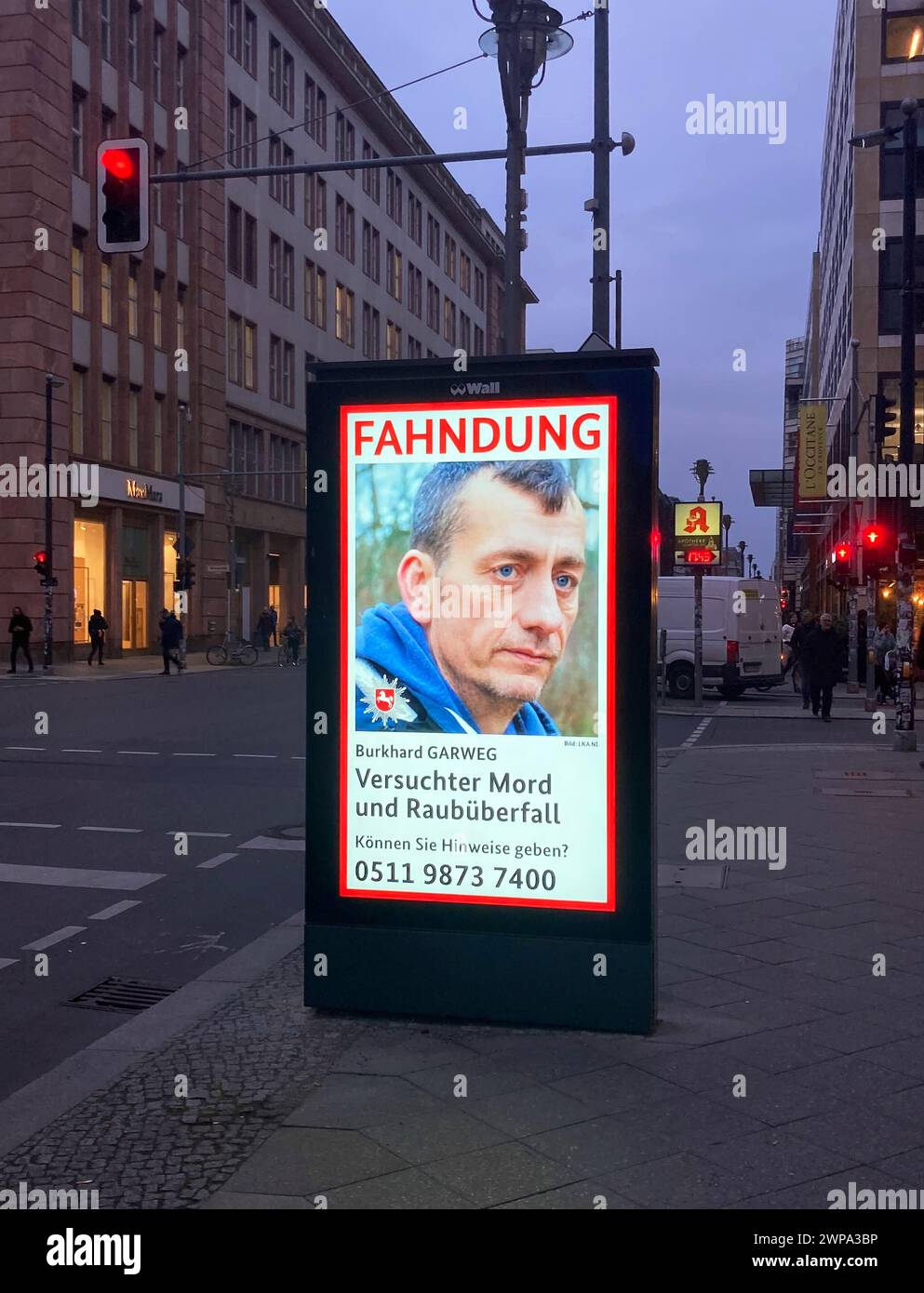 Berlin, Germany. 06th Mar, 2024. A wanted poster from the Lower Saxony ...