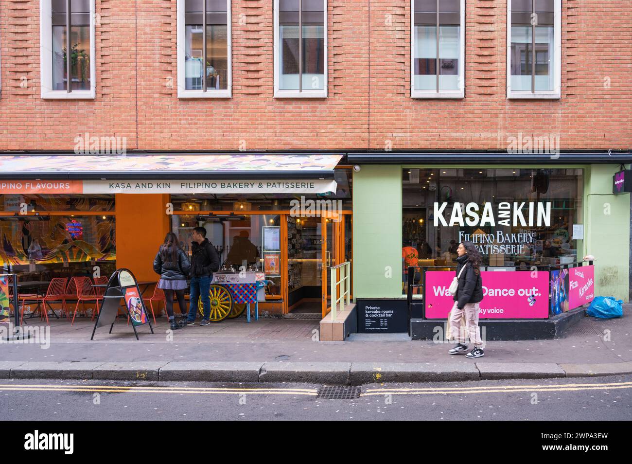Extewrior of Kasa and Kin Filipino restaurant with pavement dining ...
