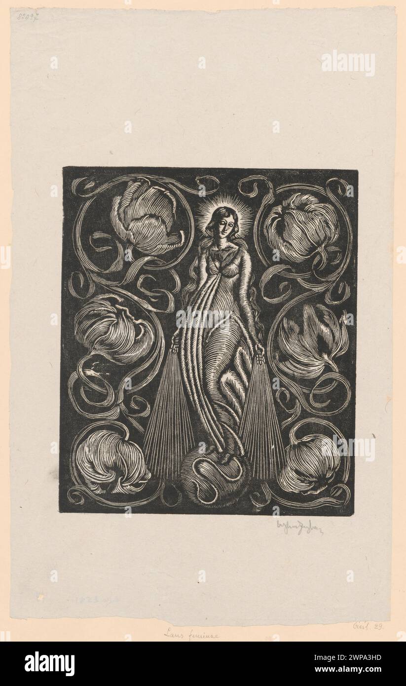 1918 artwork by W. Adys Aw Skoczylas showing a female figure ...