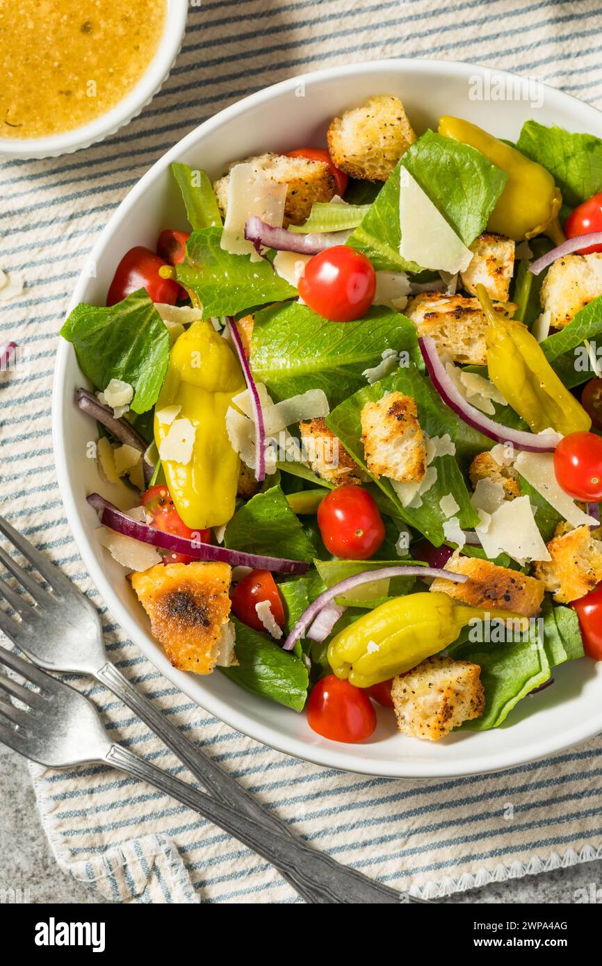 Healthy Italian Mediterranean Salad with Tomatoes and Peppers Stock ...