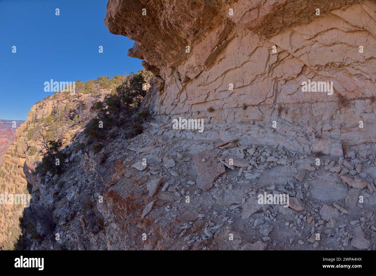The sheer cliffs between Pima Point and Hermits Rest at Grand Canyon ...