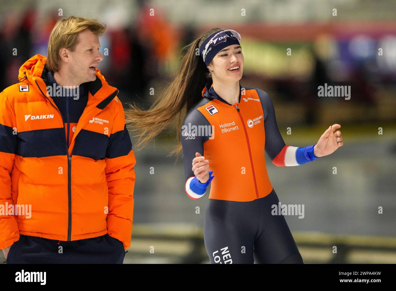 INZELL, GERMANY - MARCH 6: Ian Steen, Isabel Grevelt of The Netherlands ...