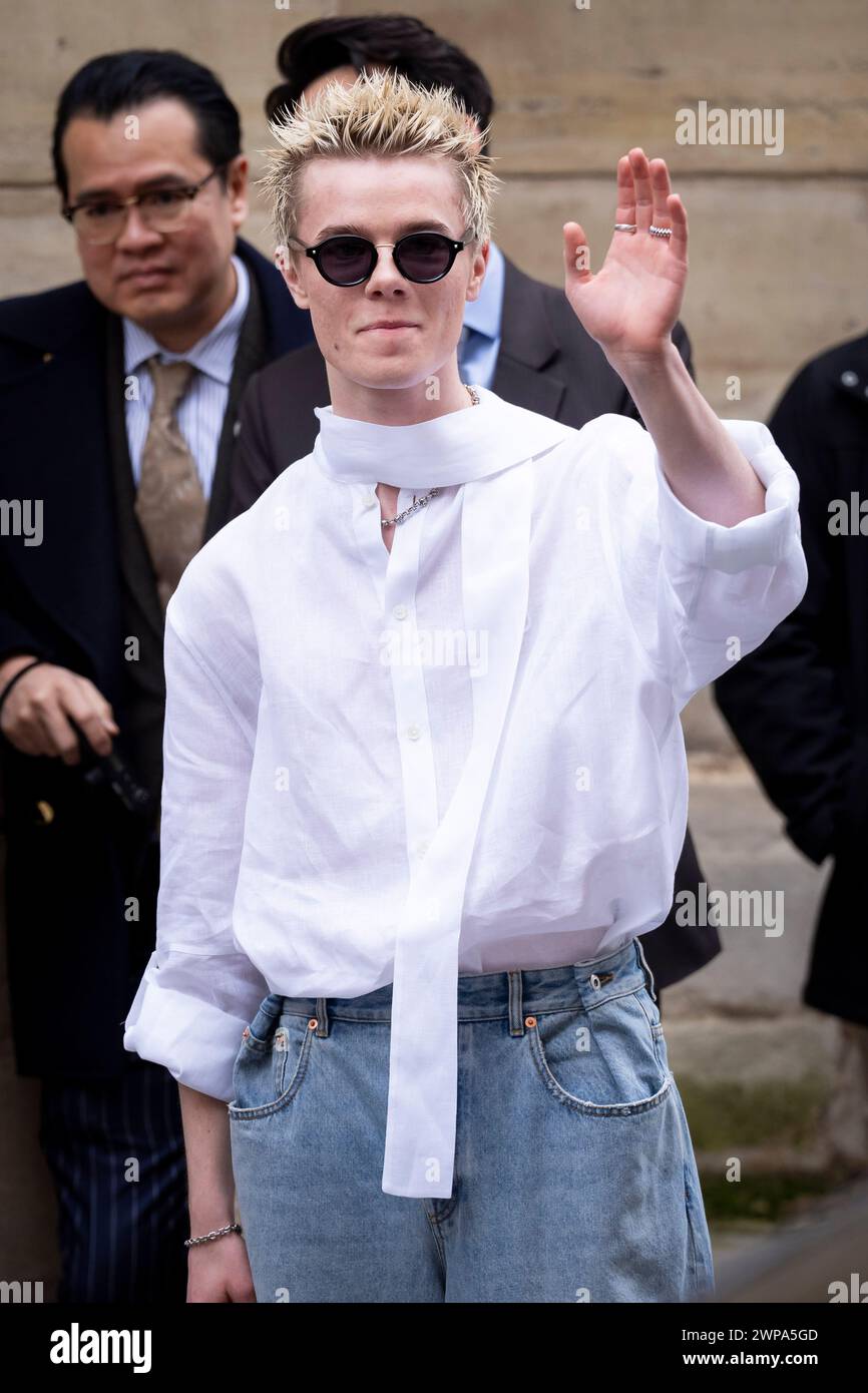 Edvin Ryding arrives for the Valentino Fall/Winter 2024-2025 ready-to ...