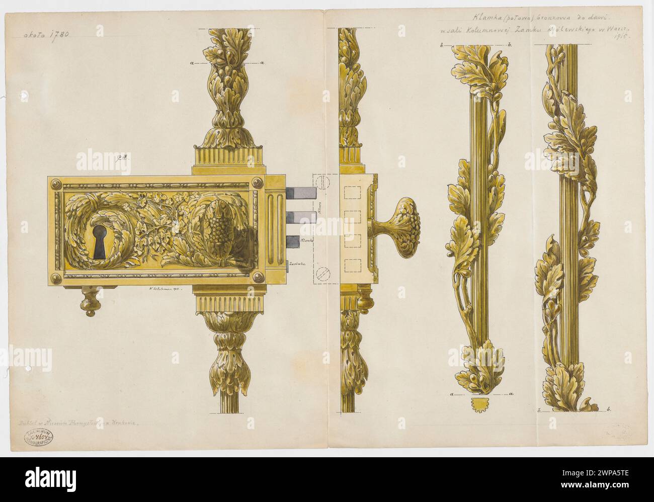 Warsaw. Castle made of handles for the door in the column (large, ball ...