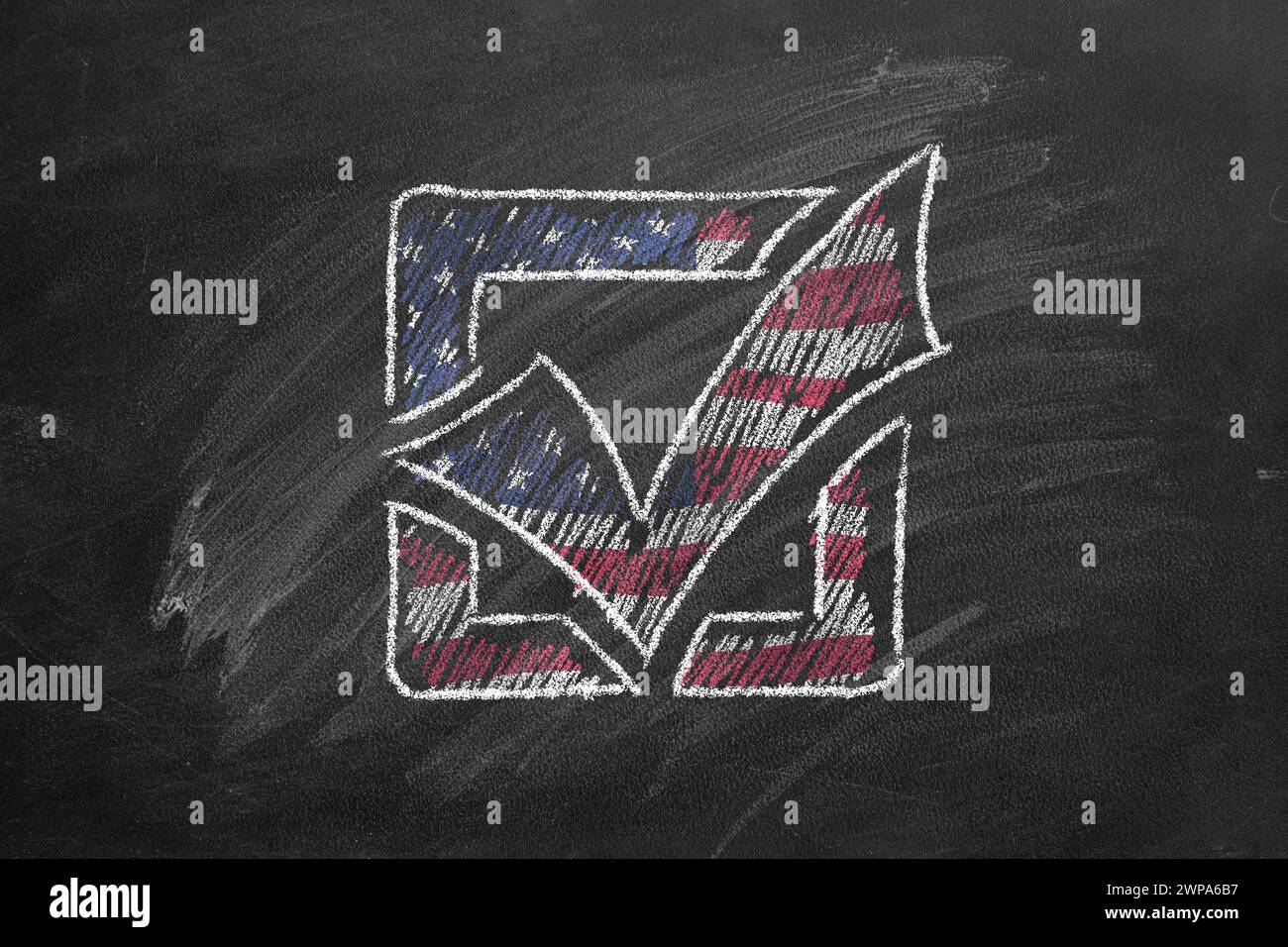 Checkmark in the color of the American flag. Election Day. US ...