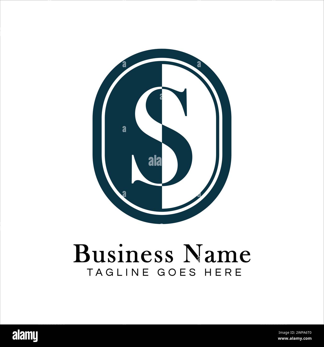 Letter S Logo in Oval shape. Alphabet S Business Icon in Round Shape ...