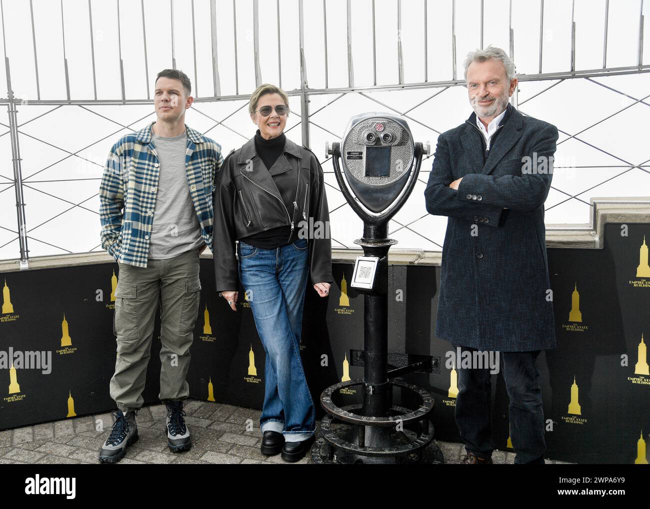Actors Jake Lacy, from left, Annette Bening and Sam Neill from the ...