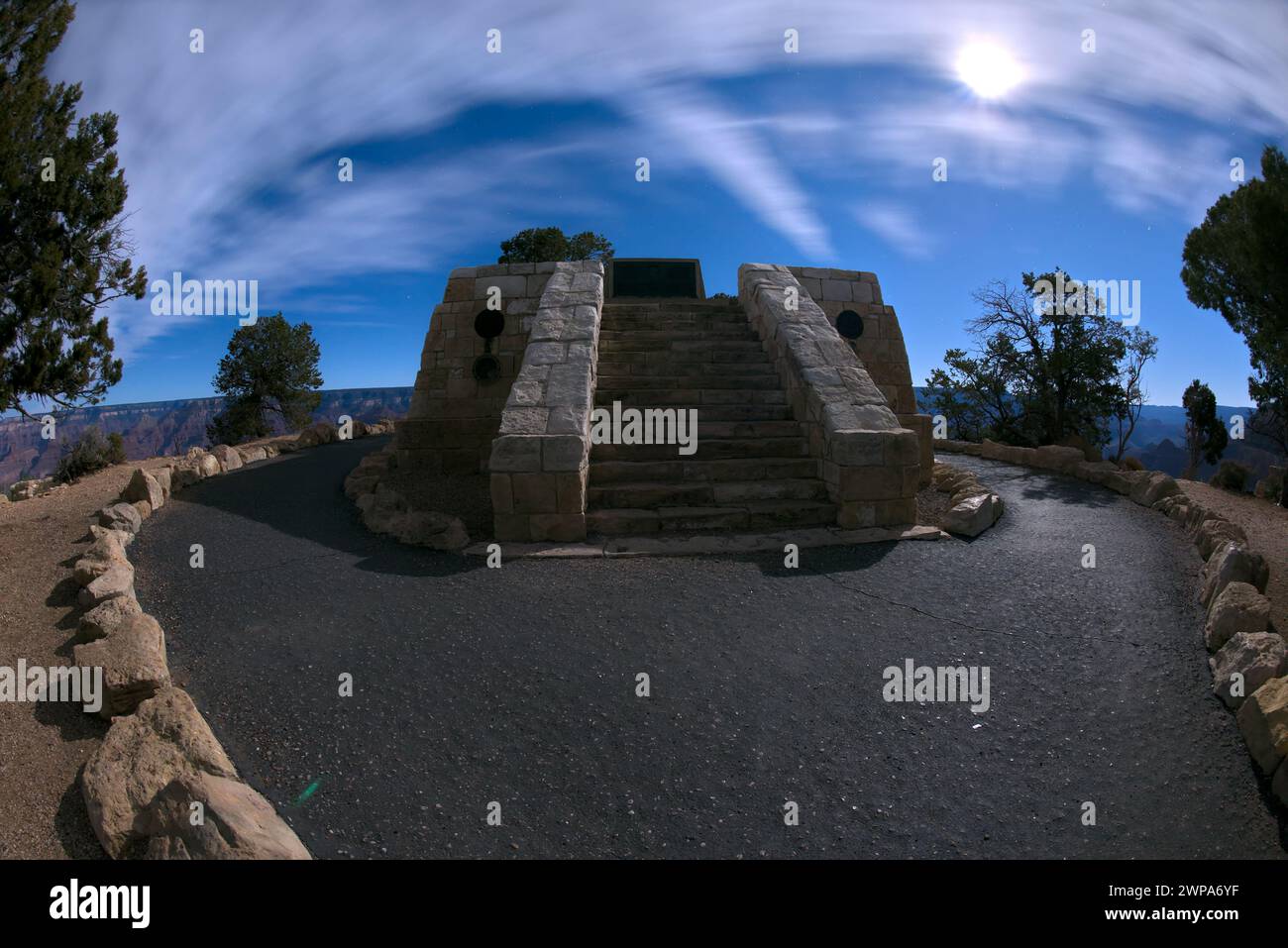 Powell Memorial at Grand Canyon Arizona under moonlight Stock Photo - Alamy
