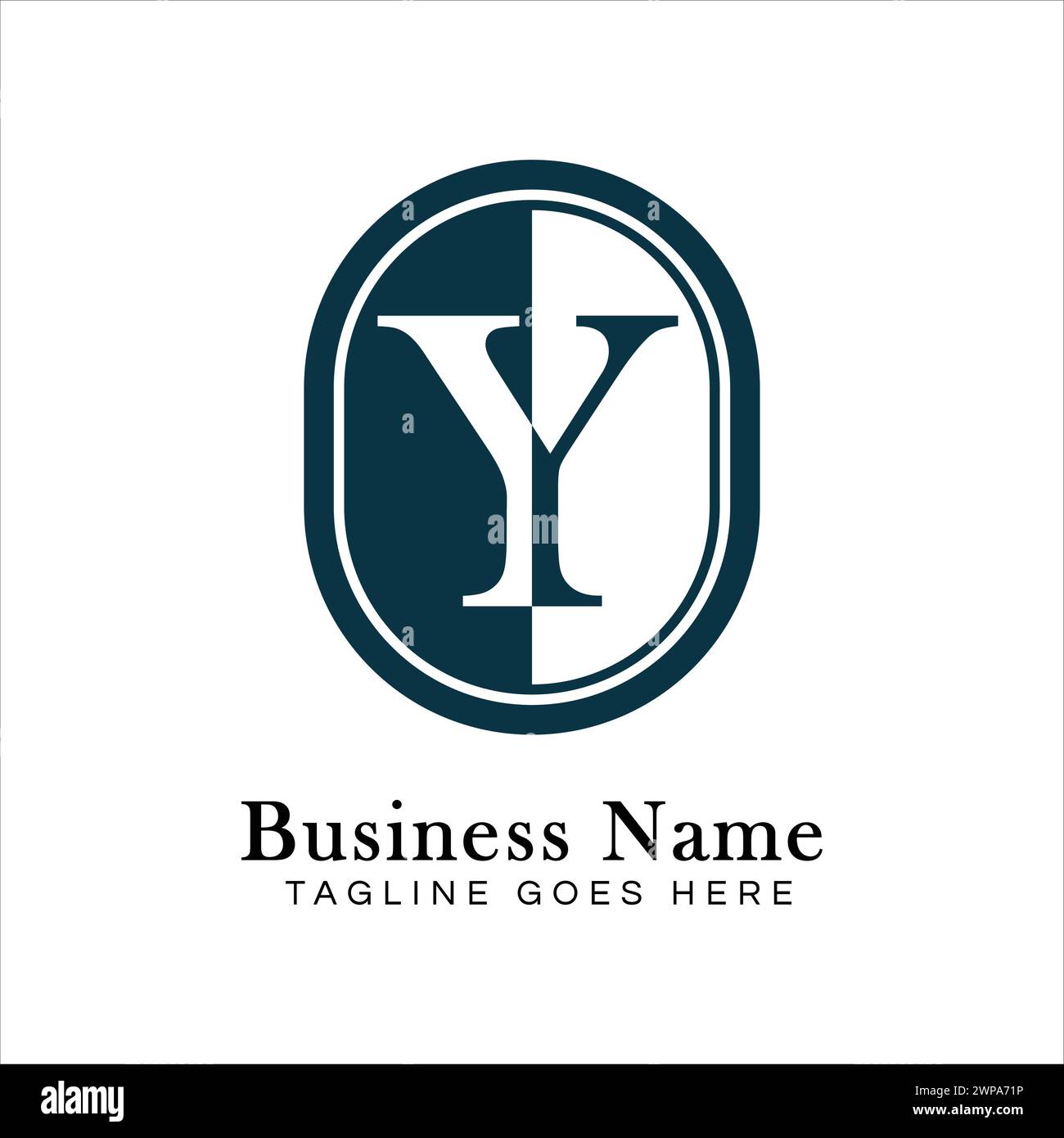 Letter Y Logo in Oval shape. Alphabet Y Business Icon in Round Shape ...