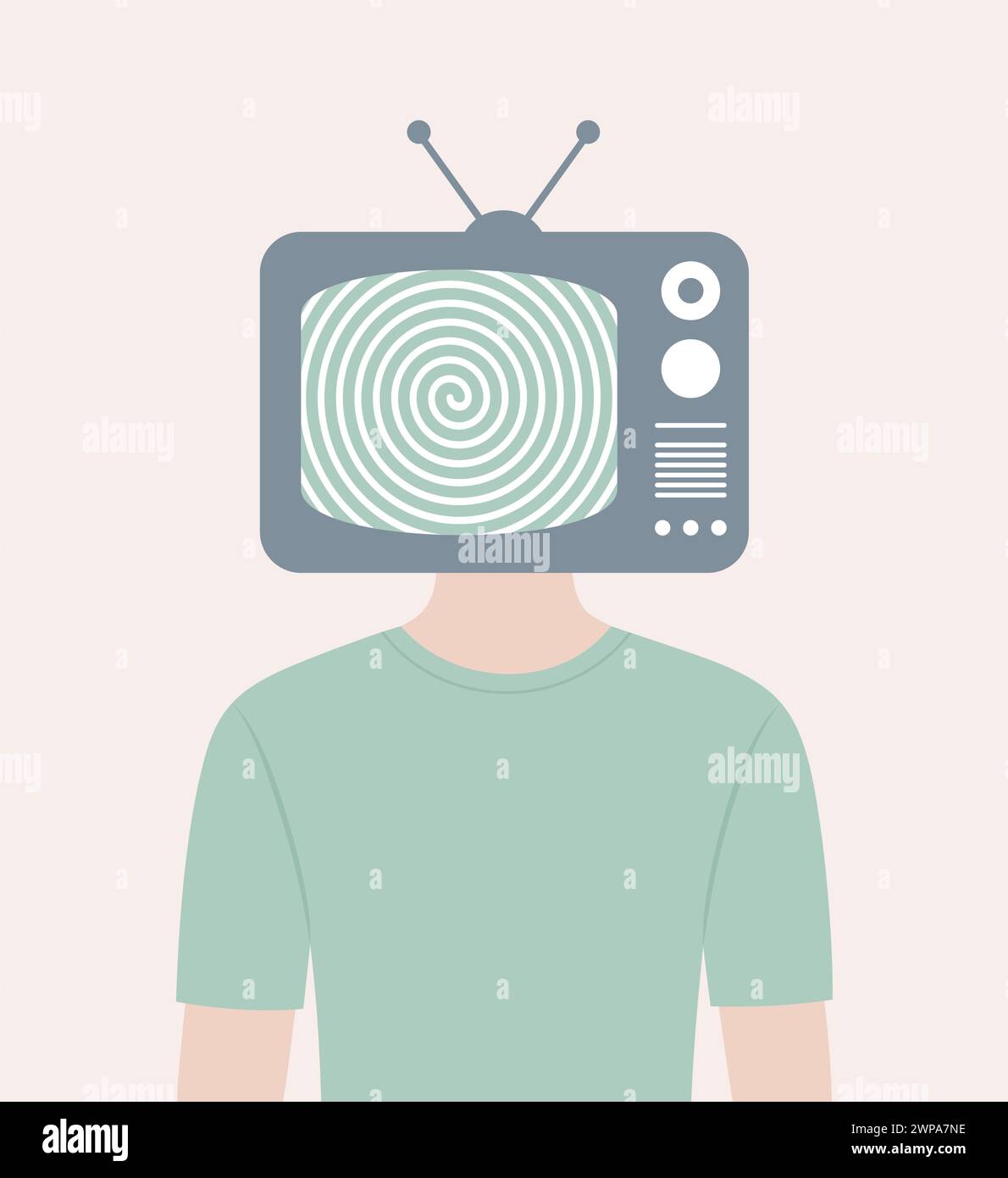 A man with a TV instead of a head, a hypnotic spiral on the screen ...