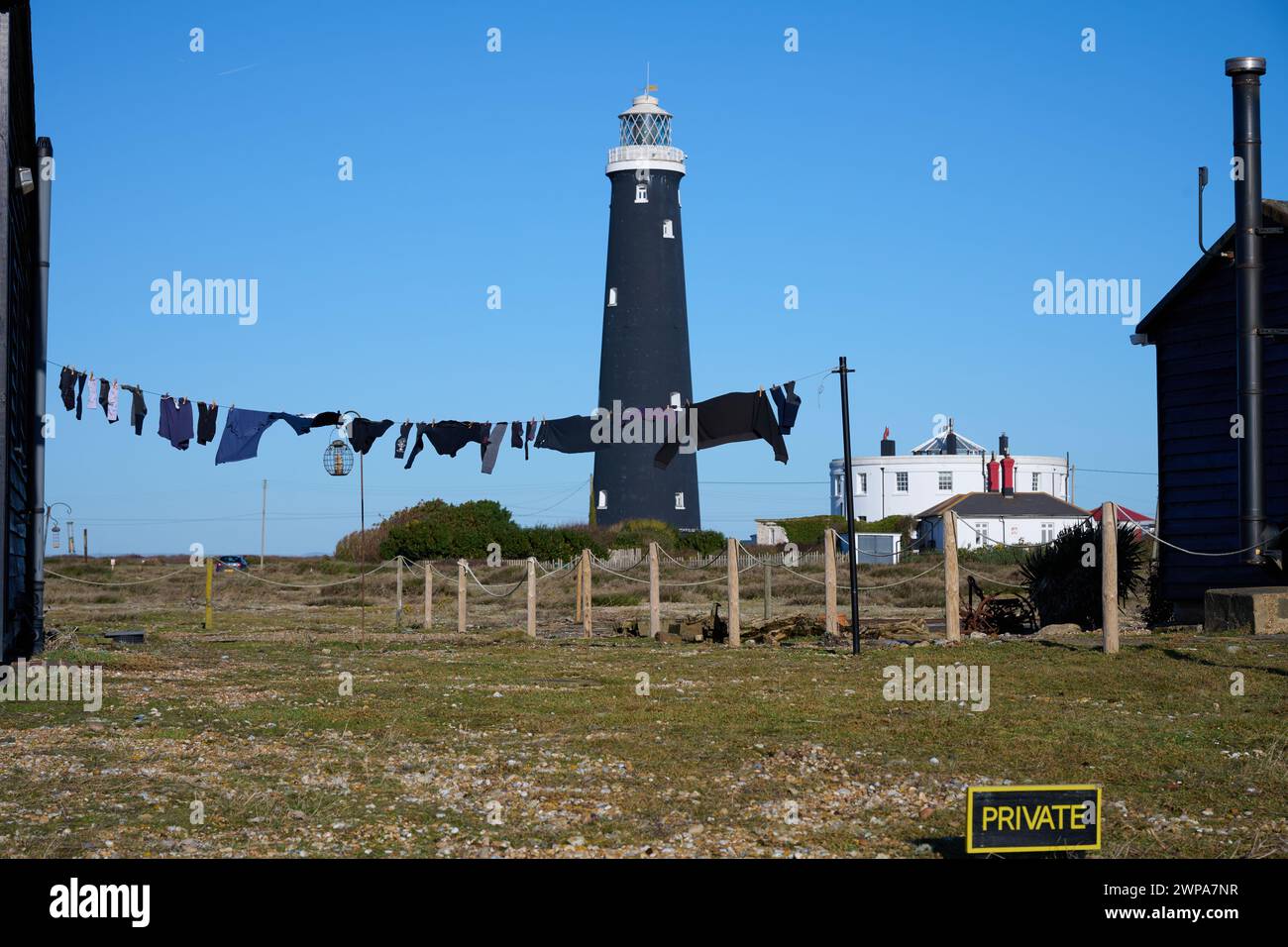 Dungeness pebble peninsula, Kent, England. Coastal location in England ...