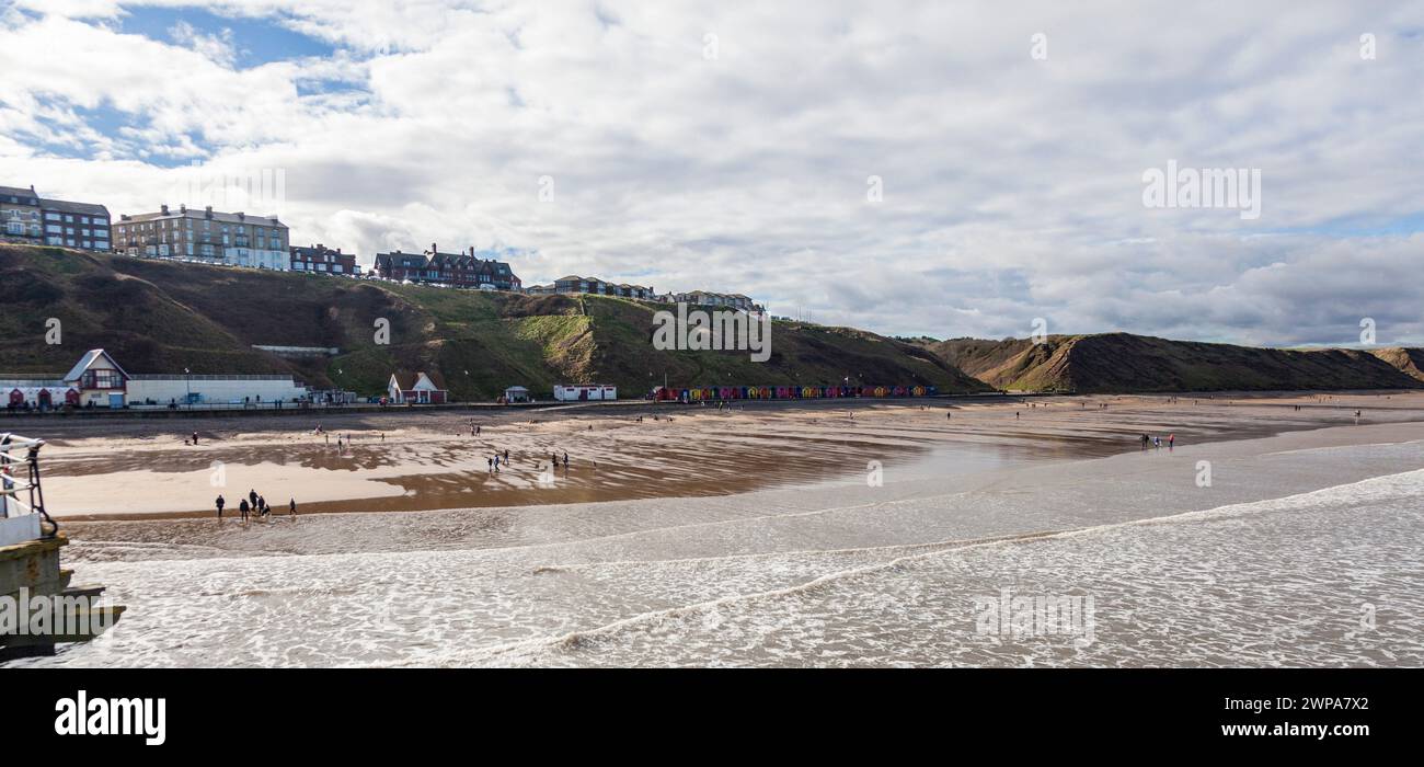 A view of the beach and seafront at Saltburn by the Sea, England,UK ...