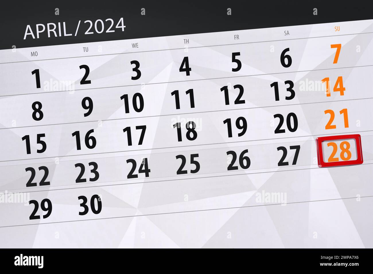 Calendar 2024, deadline, day, month, page, organizer, date, April ...