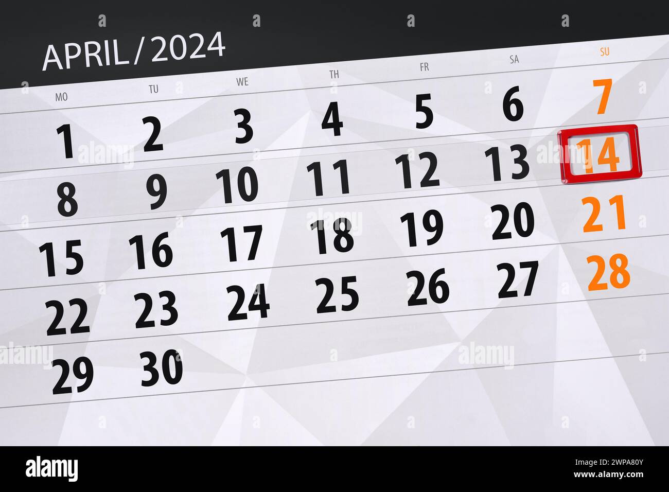 Calendar 2024, deadline, day, month, page, organizer, date, April ...