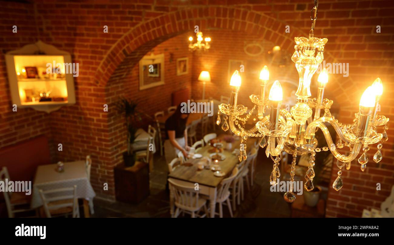 25/02/14 Herbert’s Tea Room, Tissington, Derbyshire Stock Photo - Alamy