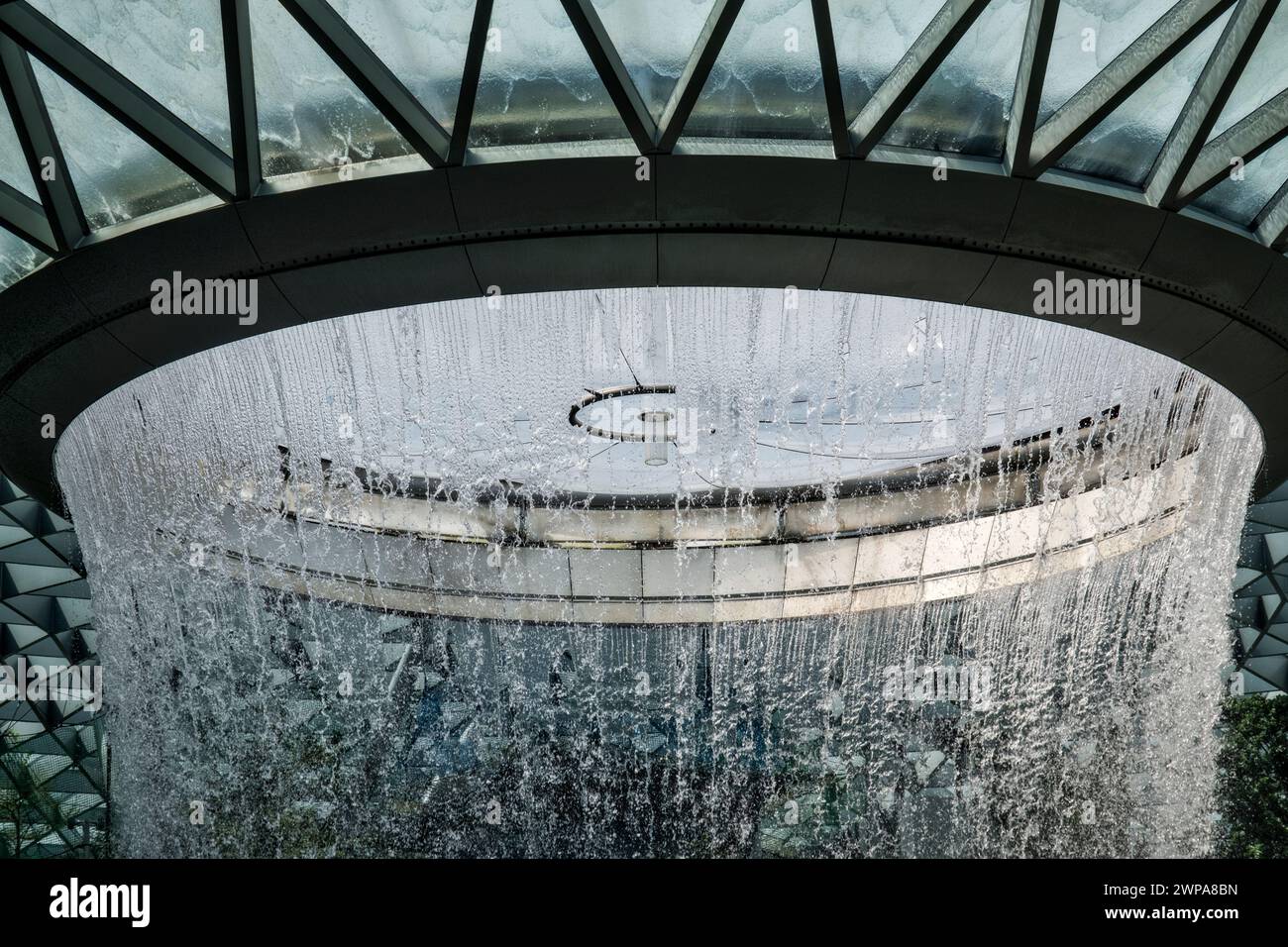 The Rain Vortex, Indoor Waterfall at Jewel Changi airport, Singapore ...