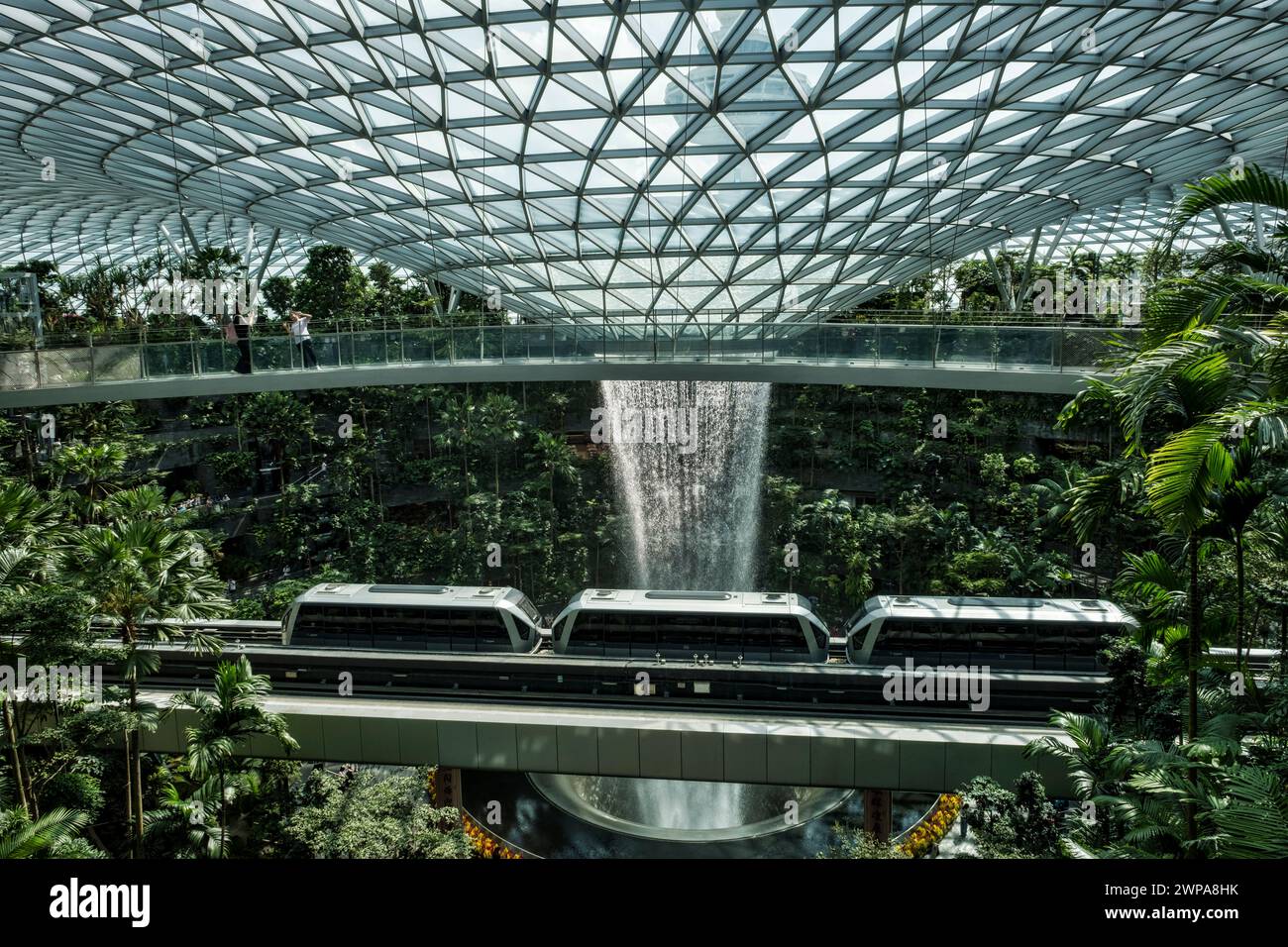 The Rain Vortex, Indoor Waterfall at Jewel Changi airport, Singapore ...