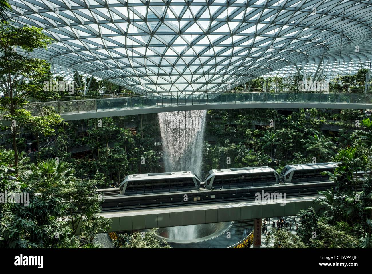 The Rain Vortex, Indoor Waterfall at Jewel Changi airport, Singapore ...