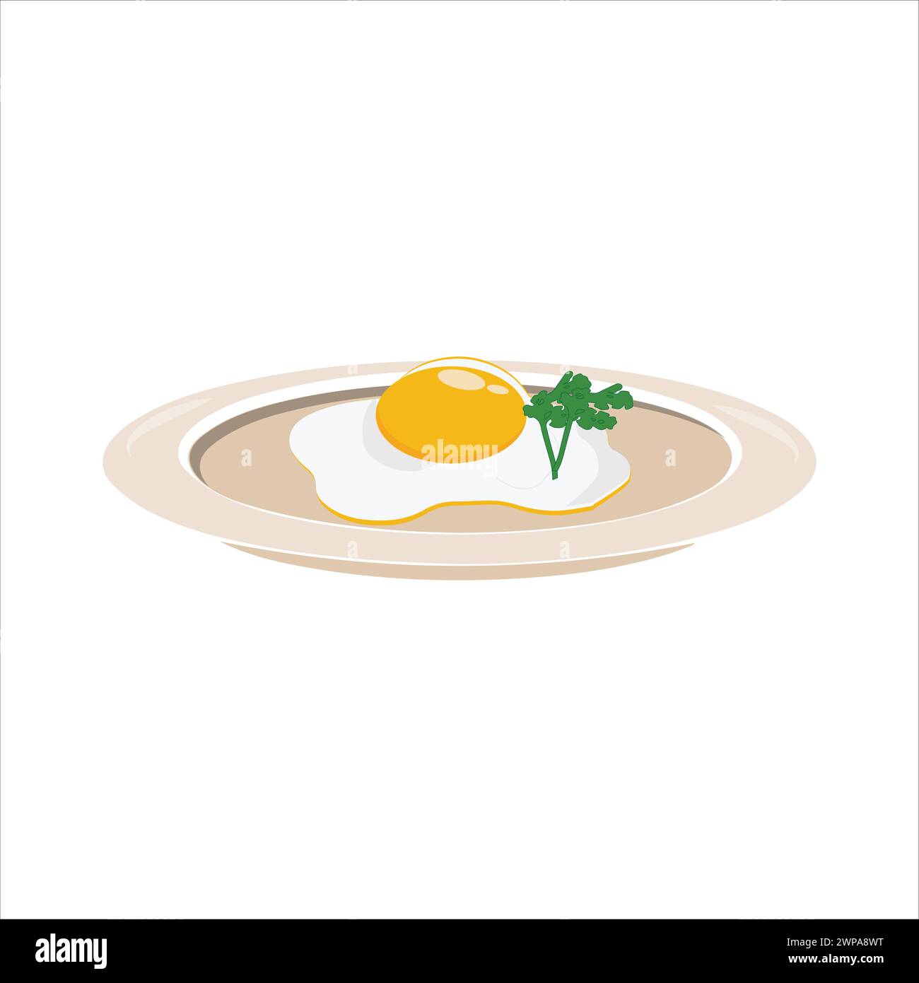 Fried egg on plate from above vector graphics, Various eggs. Different ...
