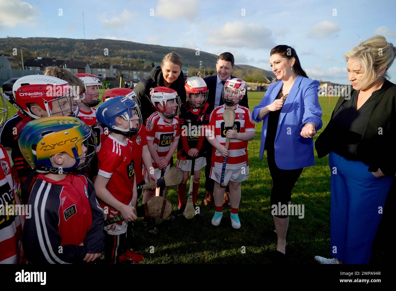 Northern Ireland First Minister Michelle O'Neill (right) and Deputy ...