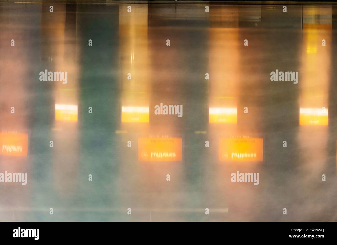 06 March 2024, Hesse, Frankfurt/Main: The characteristic Lufthansa logo ...