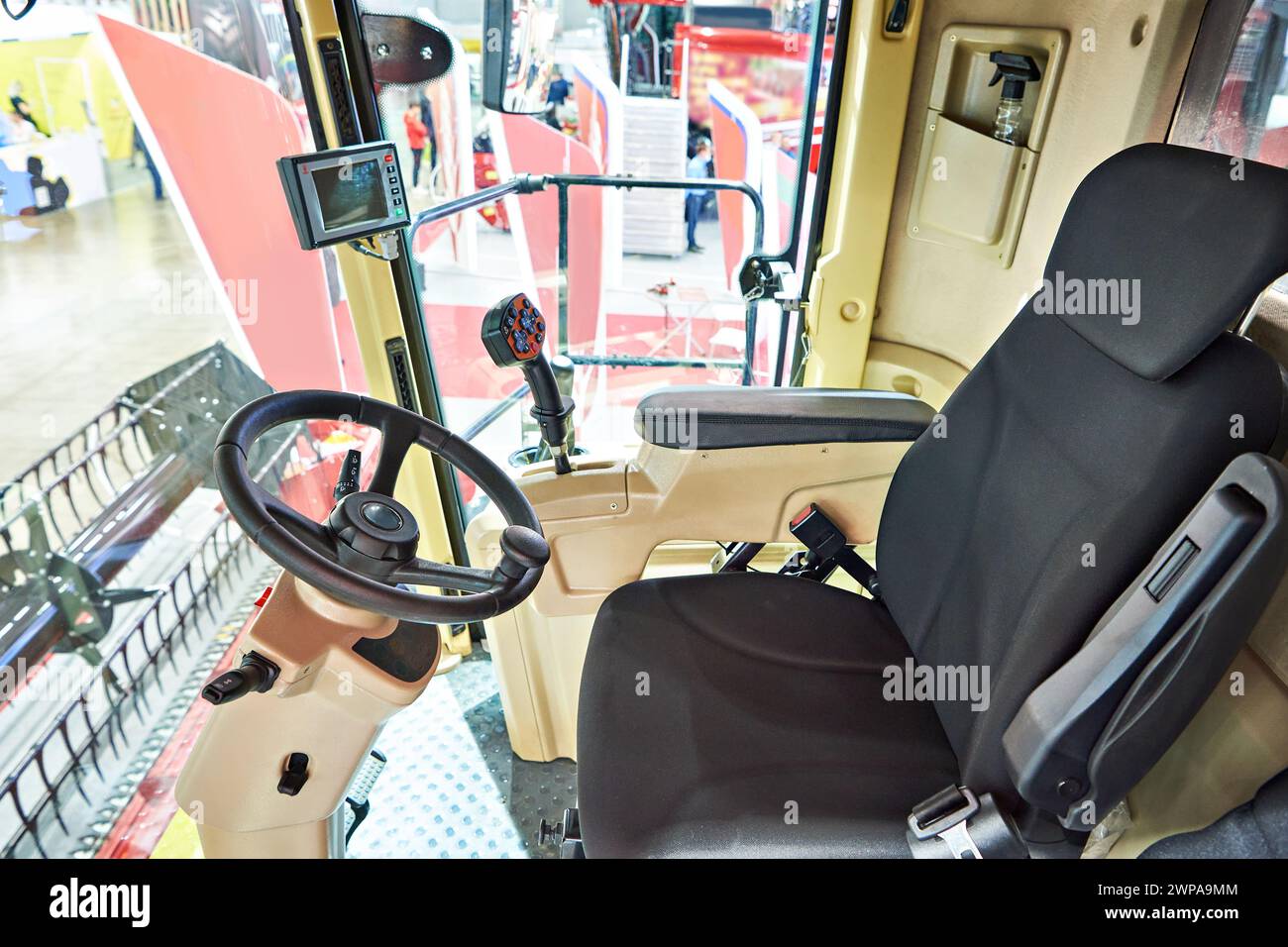Combine harvester driver cabin Stock Photo - Alamy
