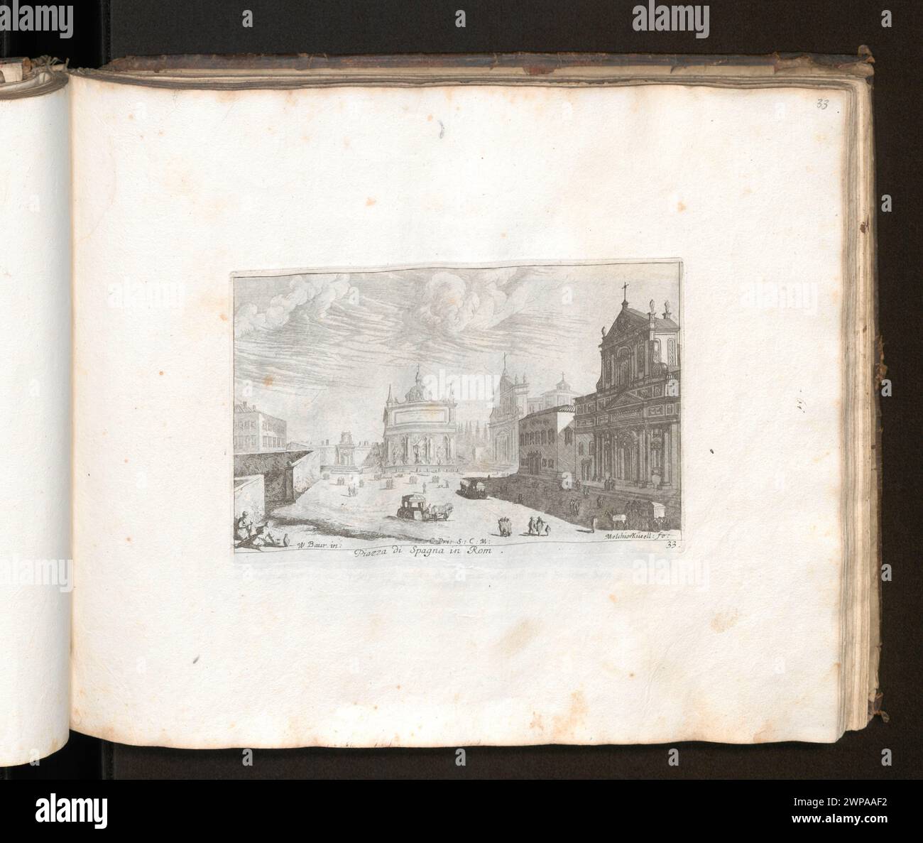 Piazza di spagna in rom; Küsel, Melchior I (1626-1683), Baur, Johann ...