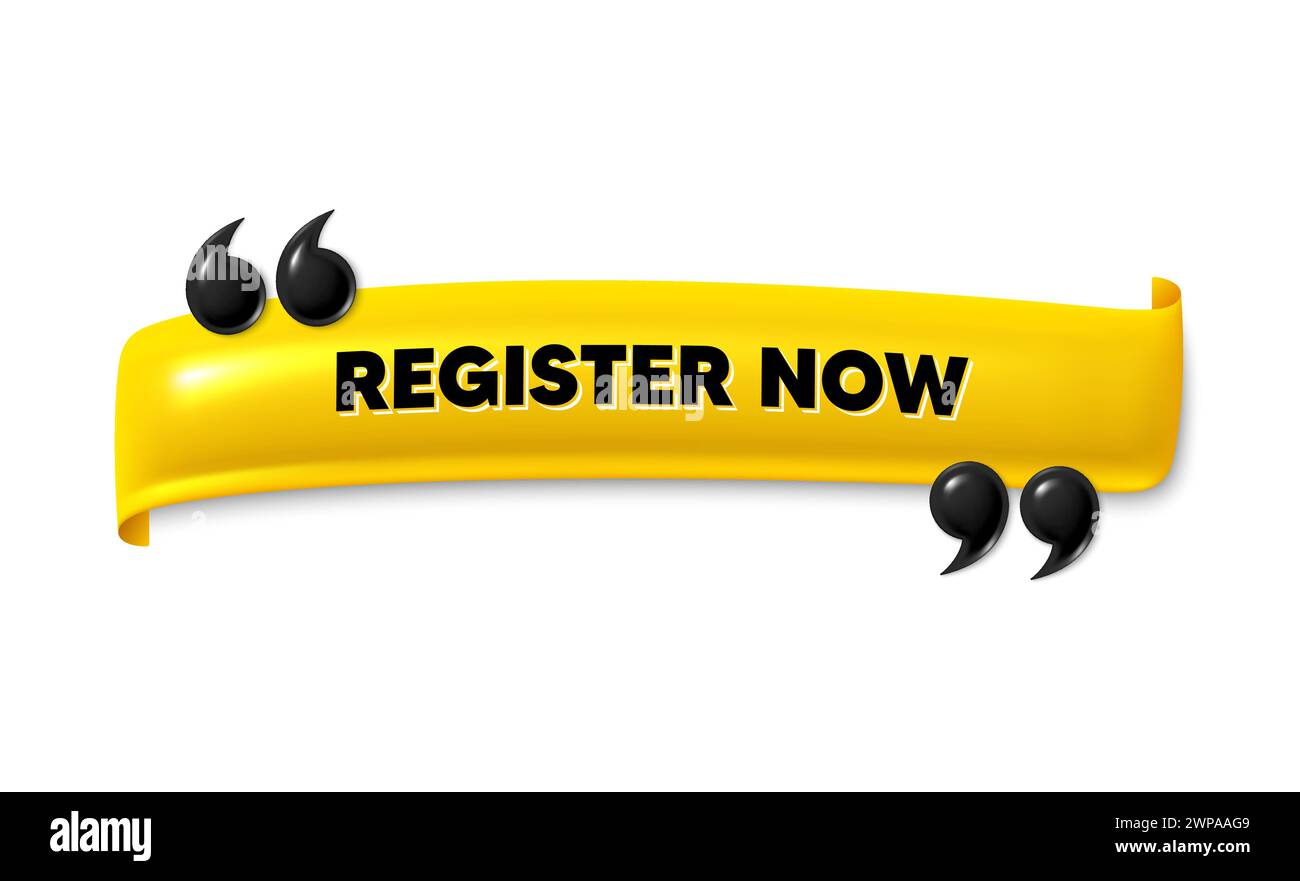 Register now. Join today sign. 3d ribbon banner. Vector Stock Vector ...