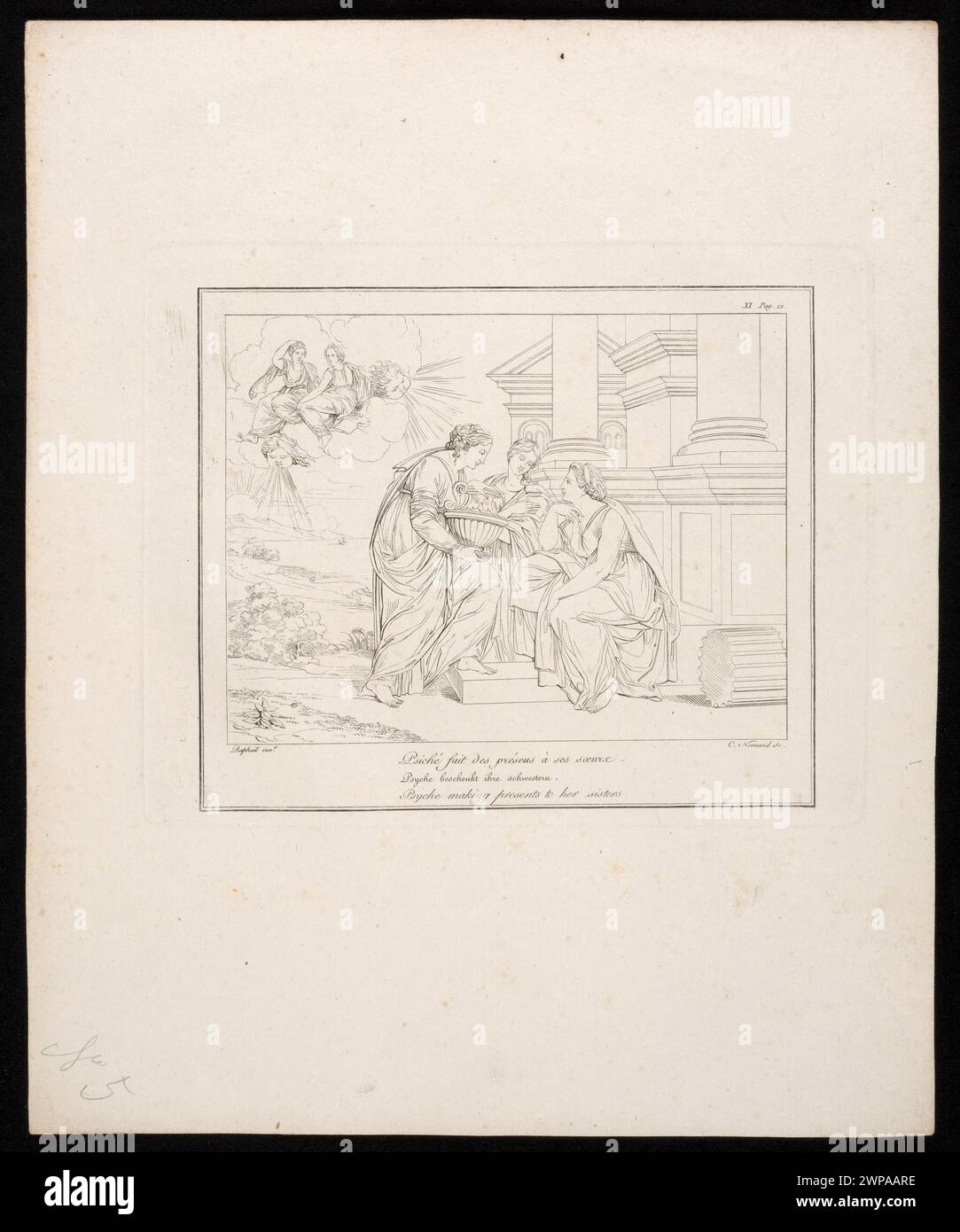 This 19th-century work by Ch. Normand, influenced by Rafael, depicts ...