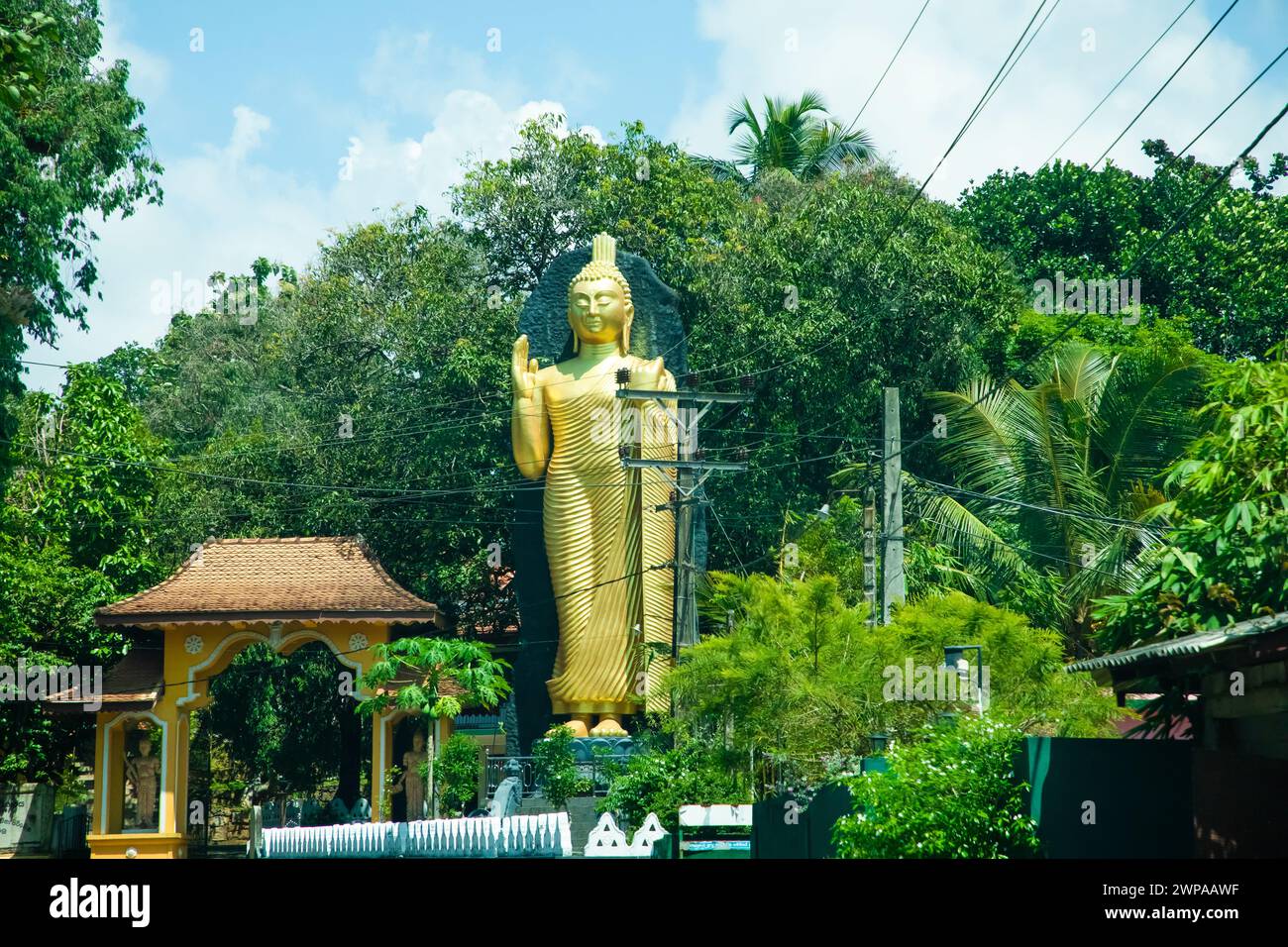 Kalutara, Sri Lanka 09 february 2023. large golden buddha statue on the ...