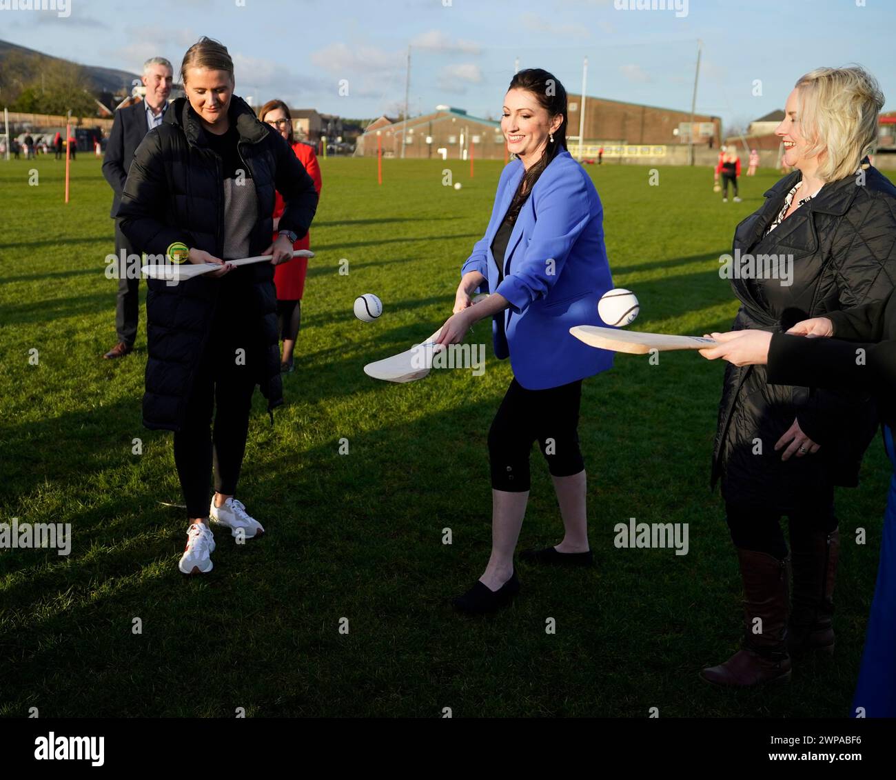 Deputy First Minister Emma Little-Pengelly (centre) and Junior ...
