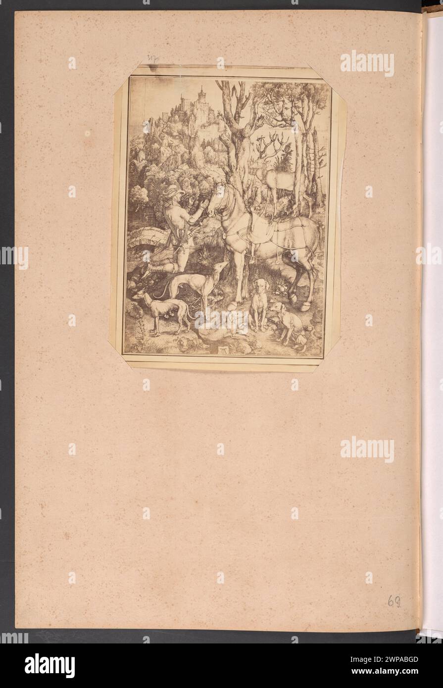 Photograph of Albrecht Dürer's copperplate engraving of Saint Eustachy ...
