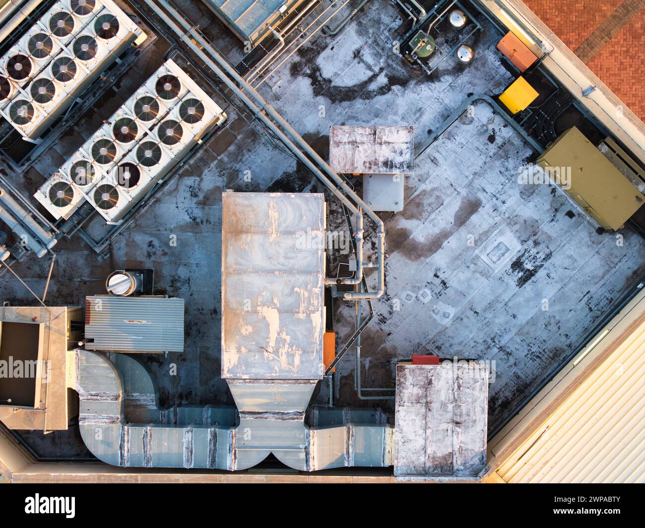 aerial view air conditioning installation in top of a building Stock ...