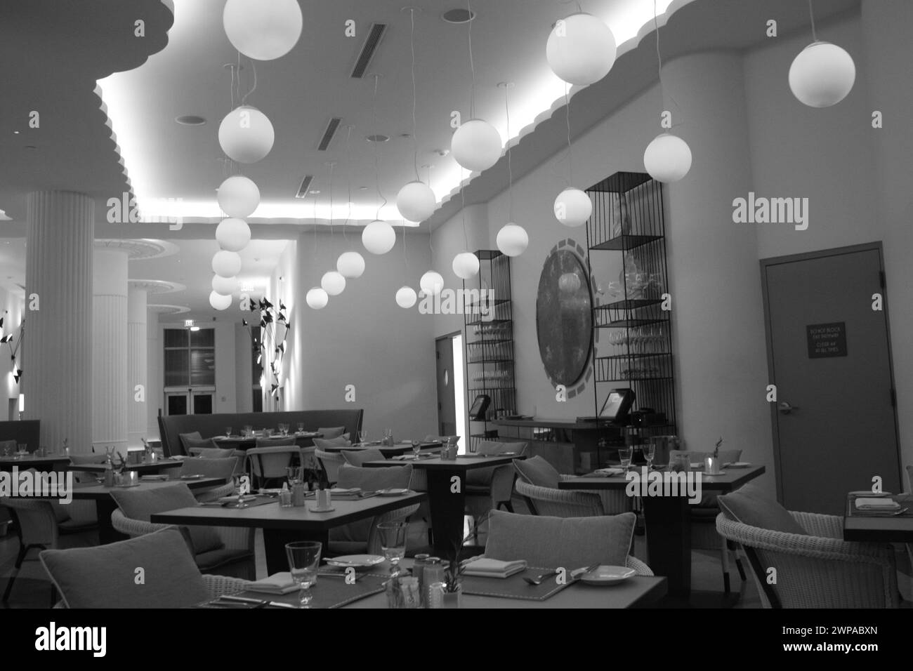 Restaurant lights Black and White Stock Photos & Images - Alamy