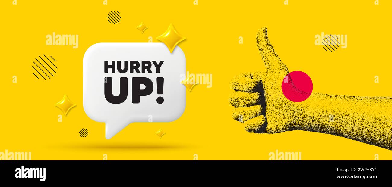 Hand showing thumb up like sign. Hurry up sale tag. Special offer sign ...