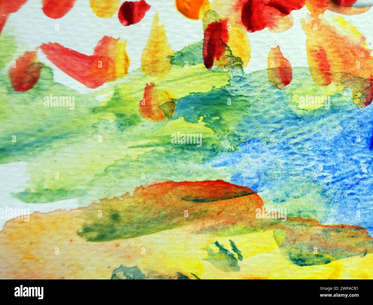 brush stroke Original watercolor painting Abstract expressionism ...